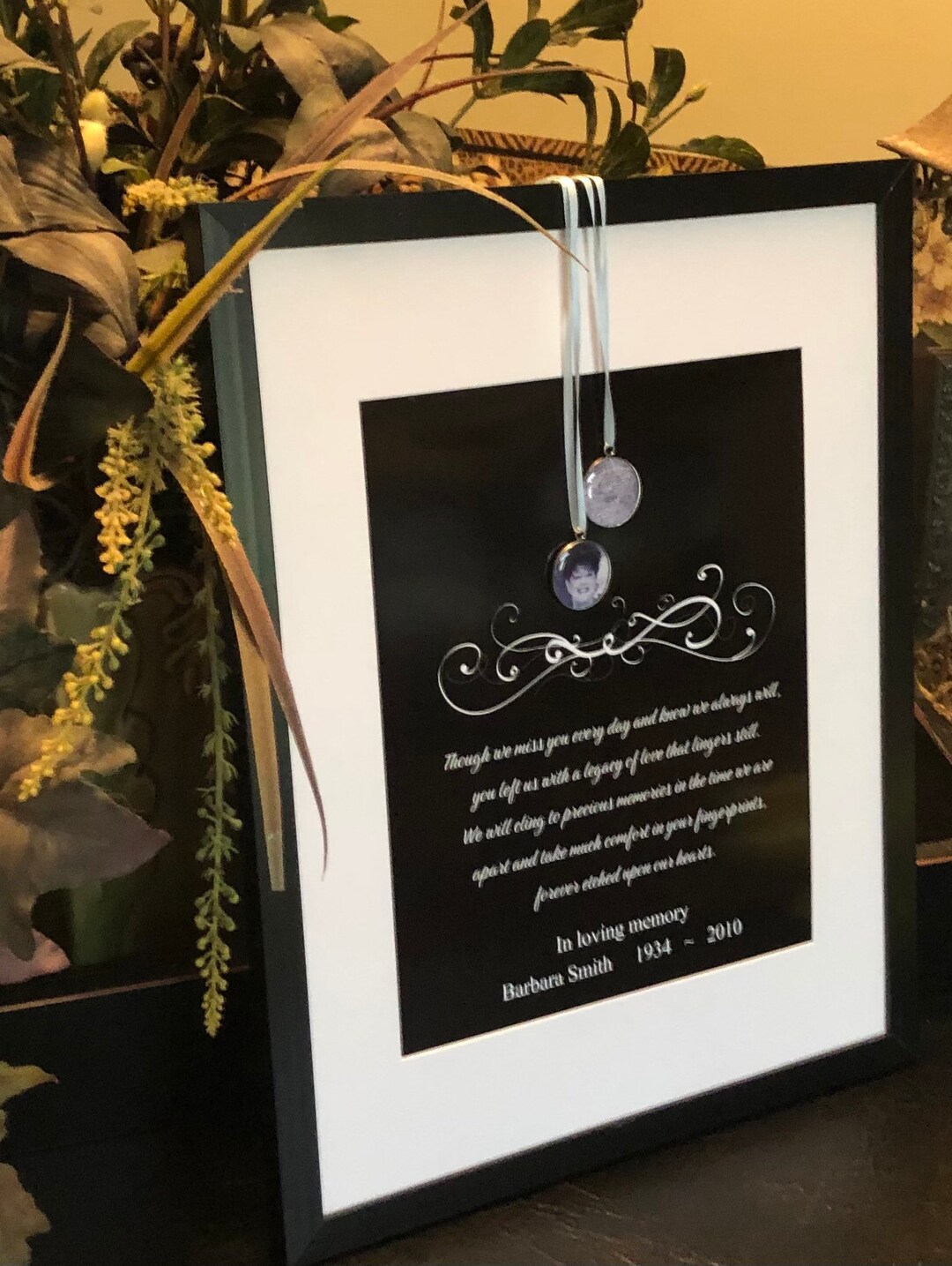 Memorial Display • Fingerprint Wall Art • Personalized Photo and ...