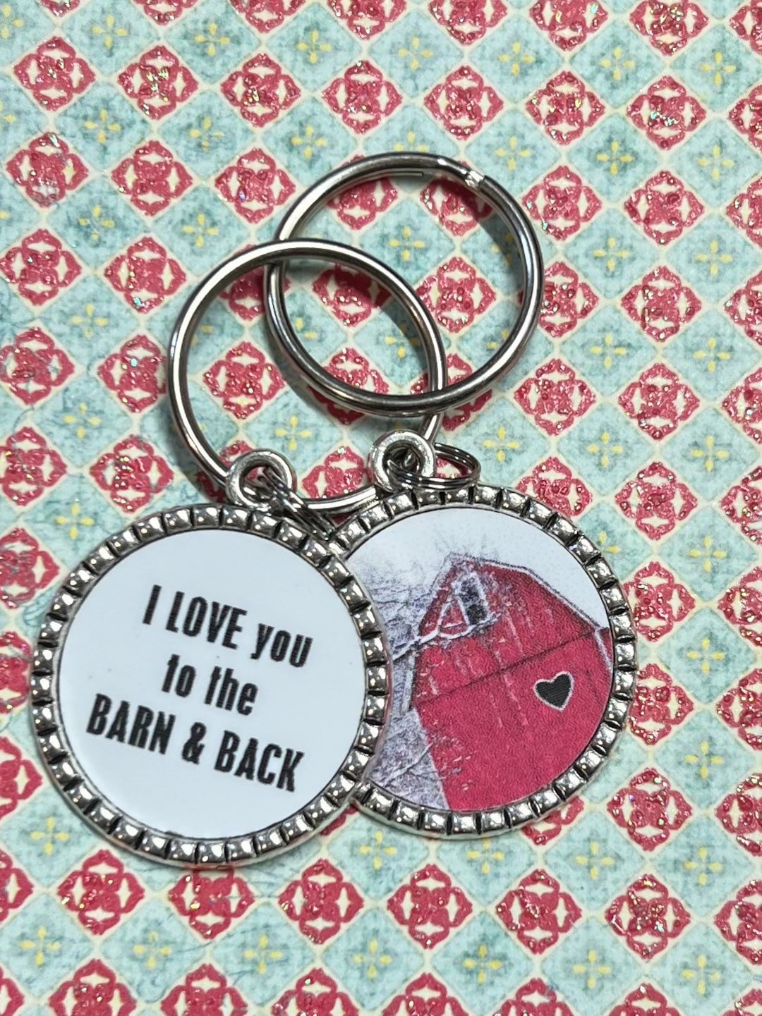 Barn Keychain Farmer Gift Farmers Wife I Love You to the Barn and Back ...