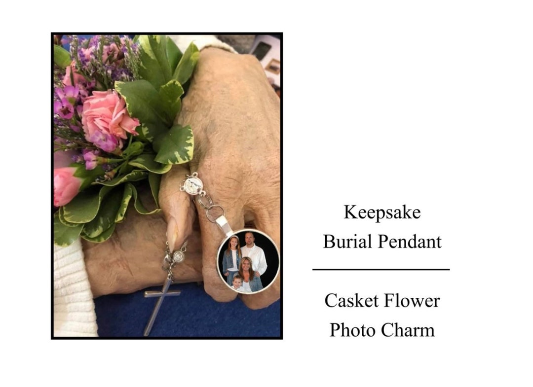 Burial Charm ~ Casket Charm ~ Funeral Gift ~ Funeral Flower Charm ...