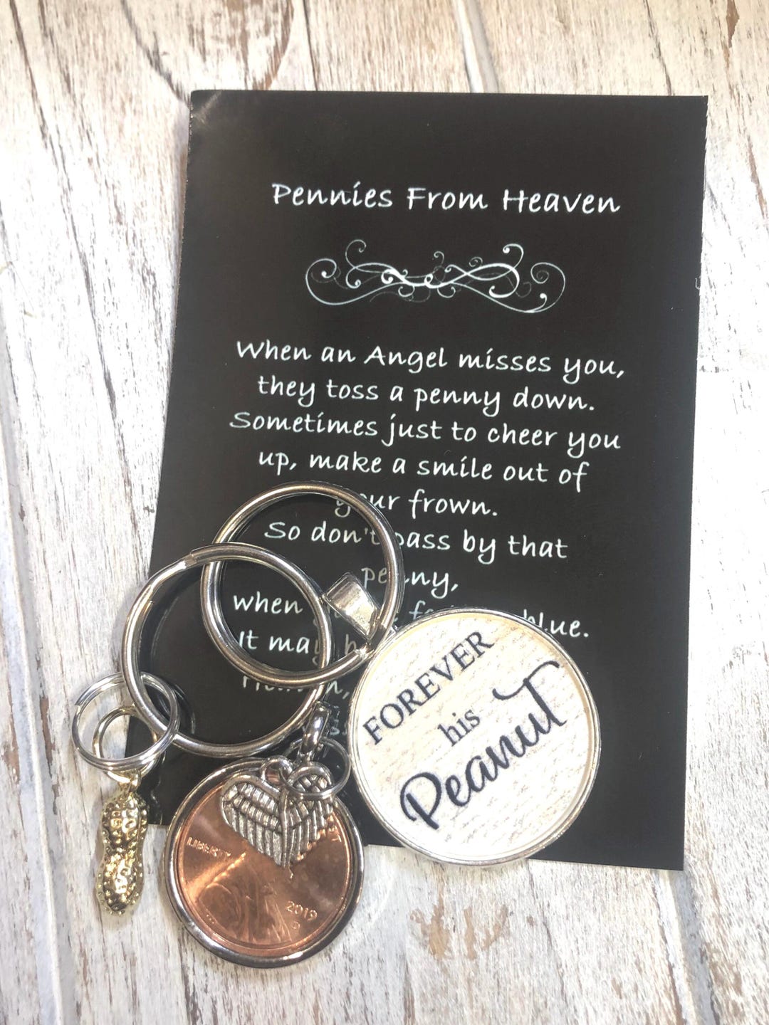 Peanut Charm Keychain • Memorial Forever His Peanut • Grandpa’s Peanut ...