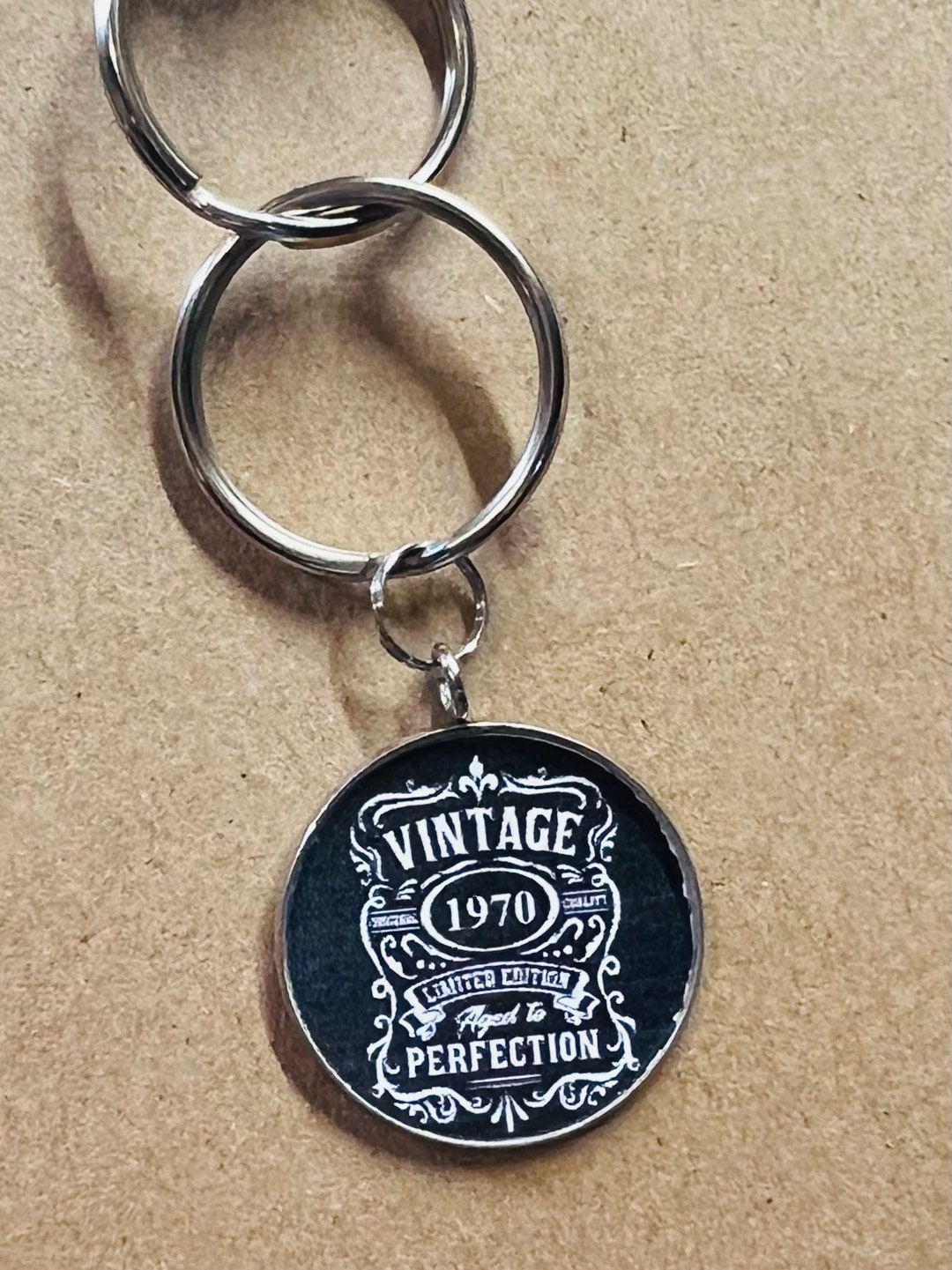 Birthday Keychain Mens Birthday Gift Aged to Perfection Vintage ...