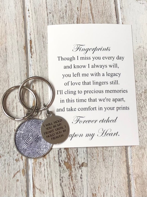 Fingerprint Keychain Actual Fingerprint Keychain Memorial | Etsy