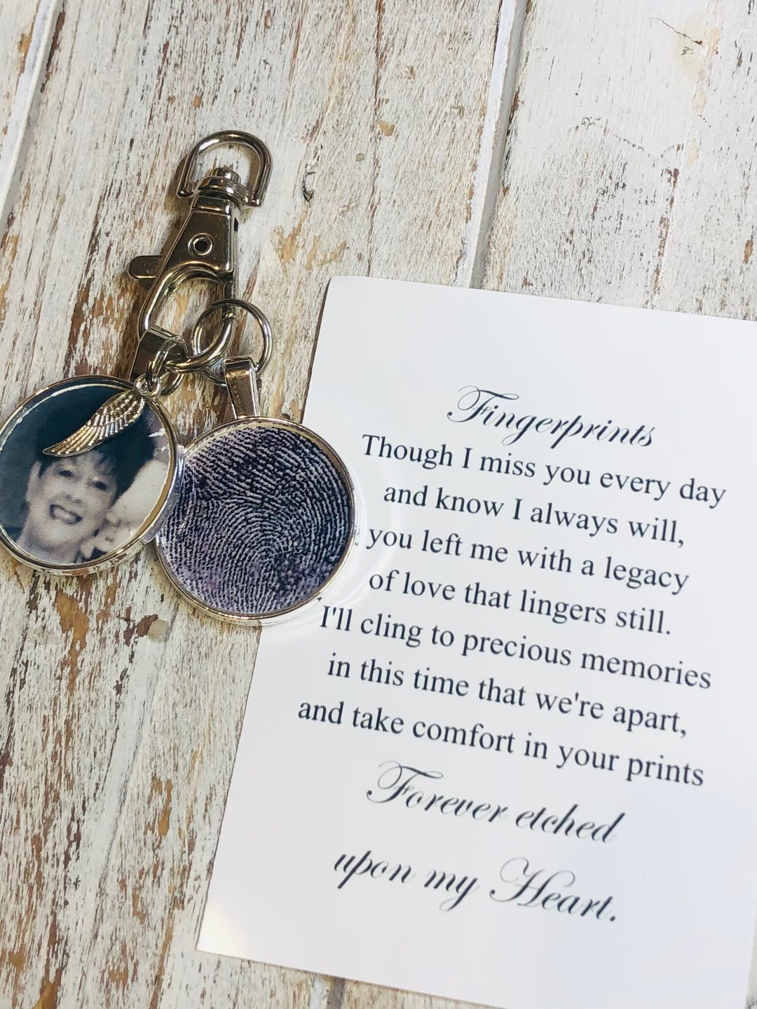 Memorial Gift • Memorial Clip • Photo Memorial • Fingerprint Memorial ...