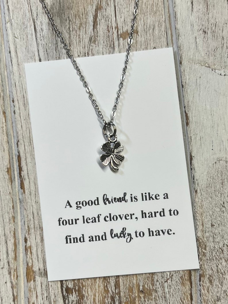 Four Leaf Clover Charm, Friendship Necklace, Lucky to Have You ...