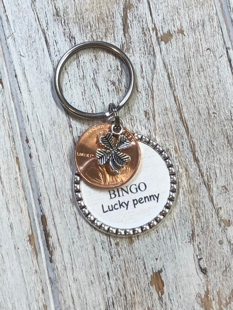 Bingo Gift Good Luck Charm Bingo Keychain Good Luck Coin - Etsy