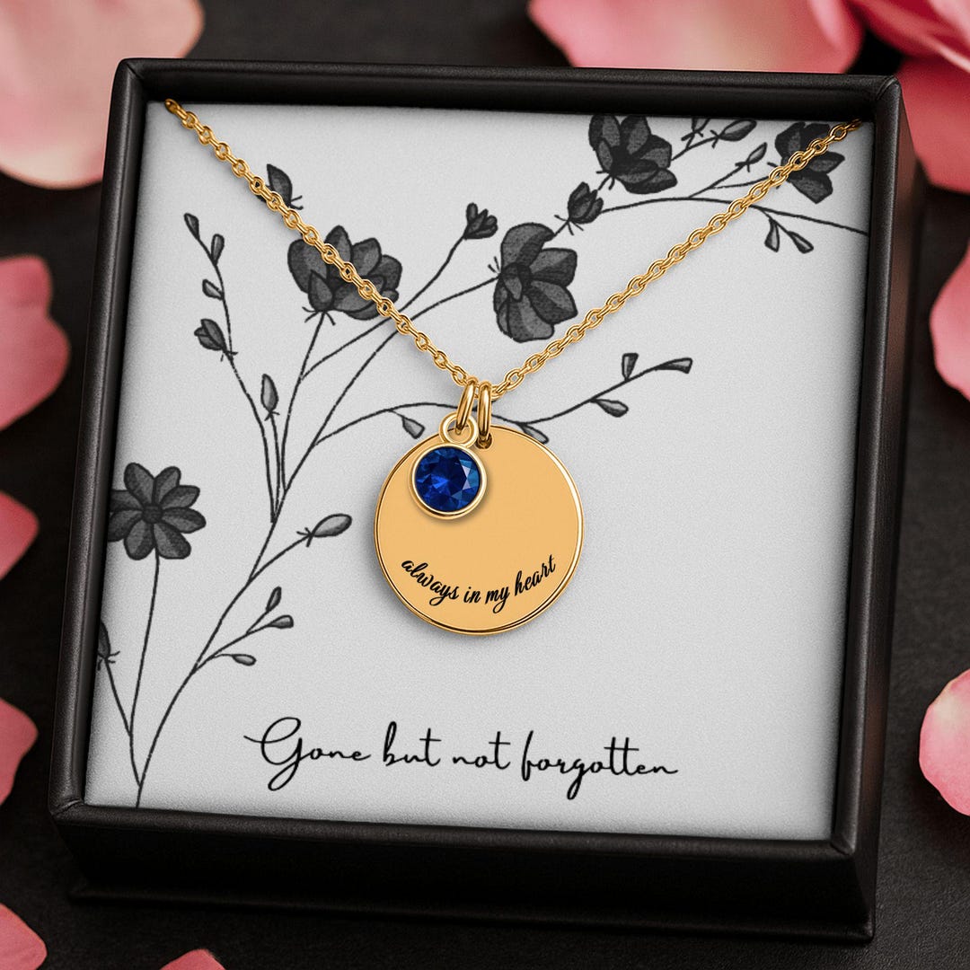 Birthstone Memorial Necklace • Always in My Heart • Loss Necklace ...