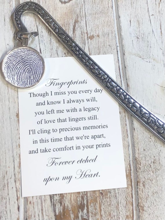 Memorial Bookmark Fingerprint Thumbprint Bookmark | Etsy