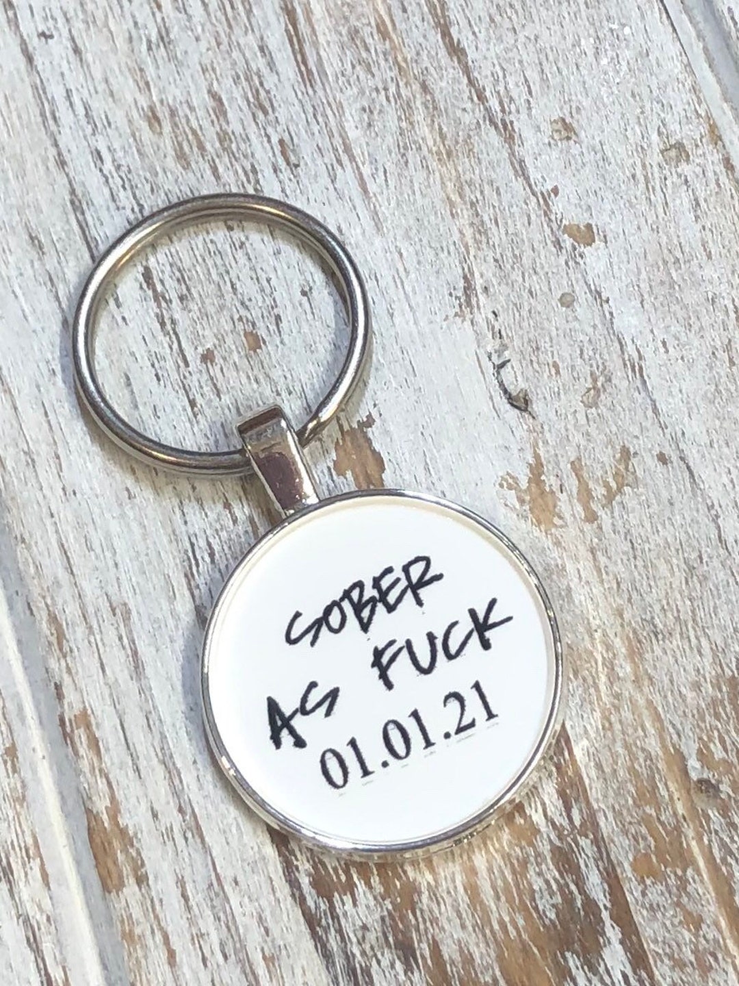 Sobriety Keychain Sober Keychain Sobriety Reminder Sober as Fuck ...