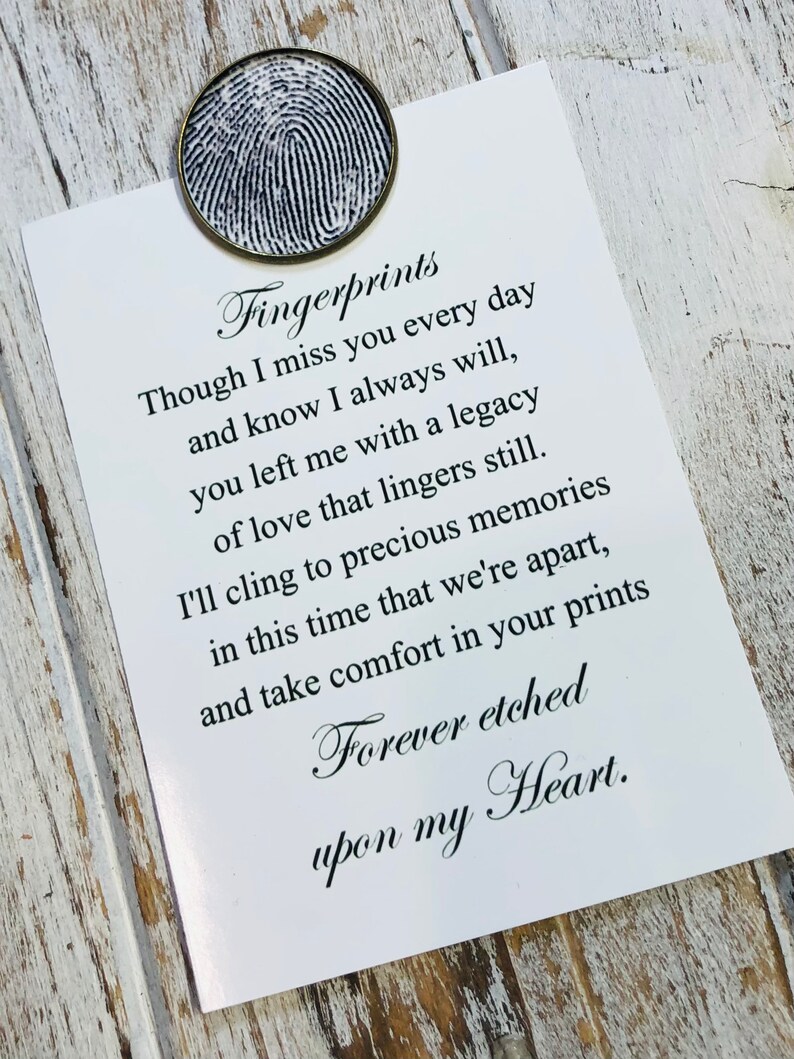 Custom Fingerprint Token • Pocket Keepsake • Fingerprint Memorial ...