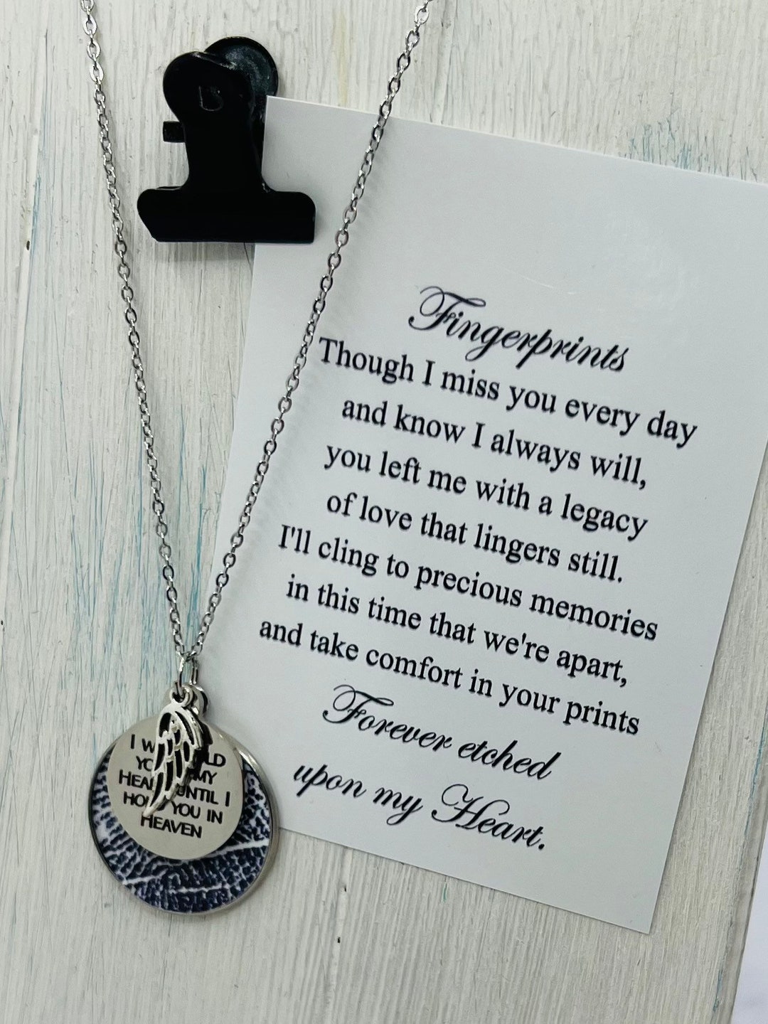 Fingerprint Jewelry Fingerprint Memorial Necklace Memorial Jewelry ...