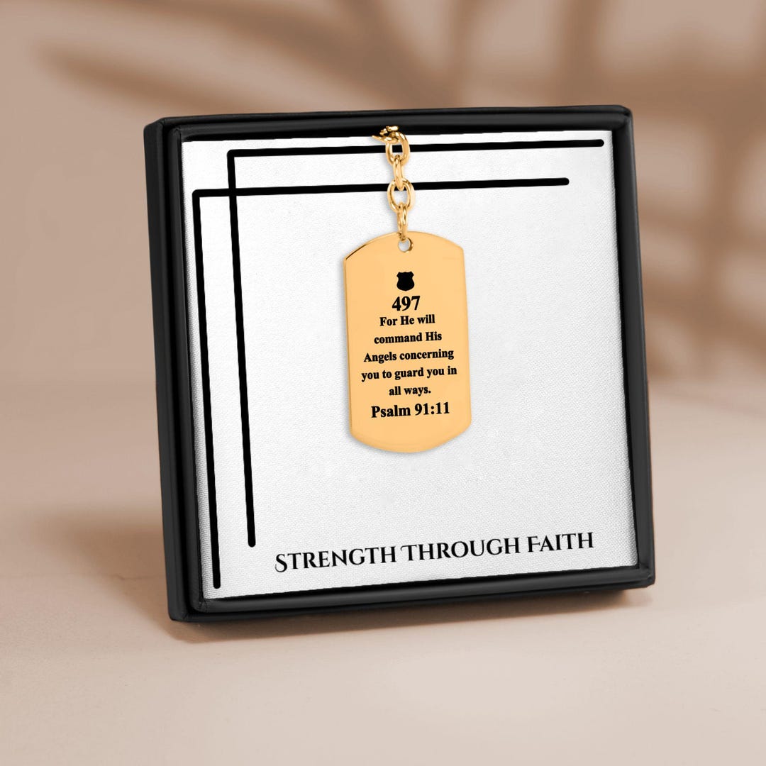 Police Officer Gift • Bible Verse Dog Tag for Officer • Trooper Gift ...
