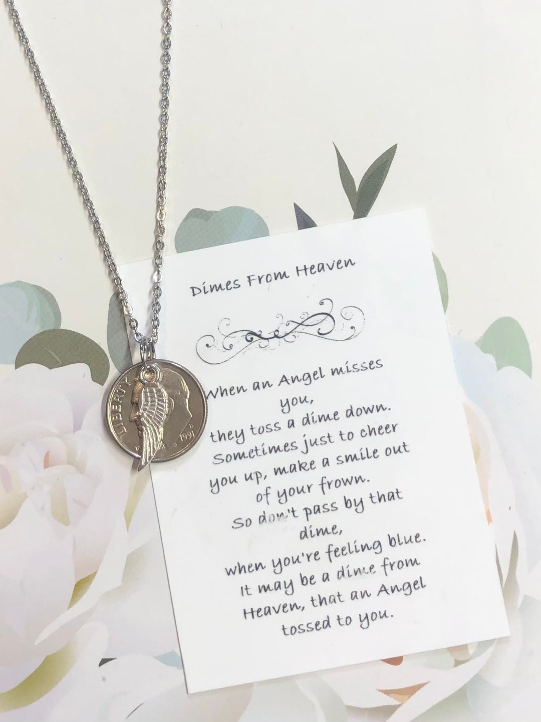 Dime Necklace • Memorial Gift • Memorial Necklace • Dimes From Heaven ...