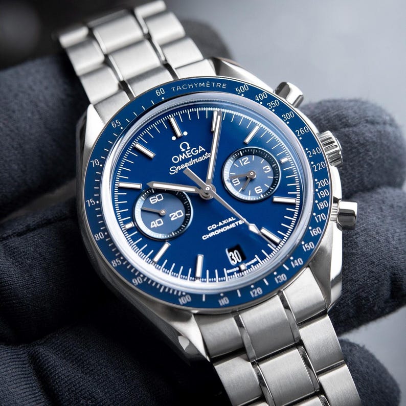 Omega Speedmaster Two Counters Co-axial Titanium Chronograph Blue ...