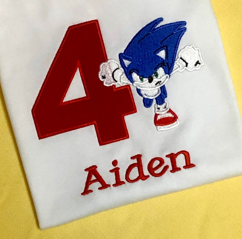 Sonic Hedgehog Themed Birthday T-shirt - Etsy Sonic Hedgehog Themed Birthday T-shirt - Etsy