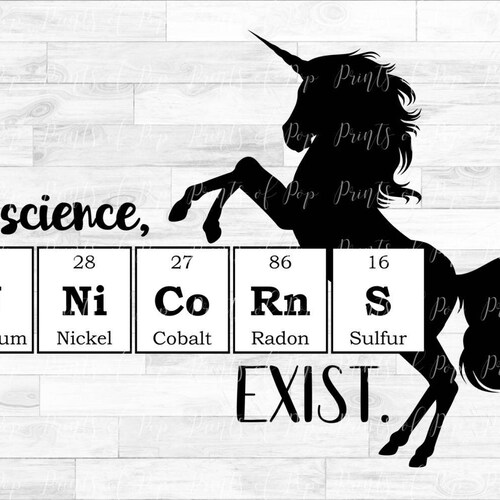 Unicorn Svg Periodic Table Clip Art Science Sublimation | Etsy