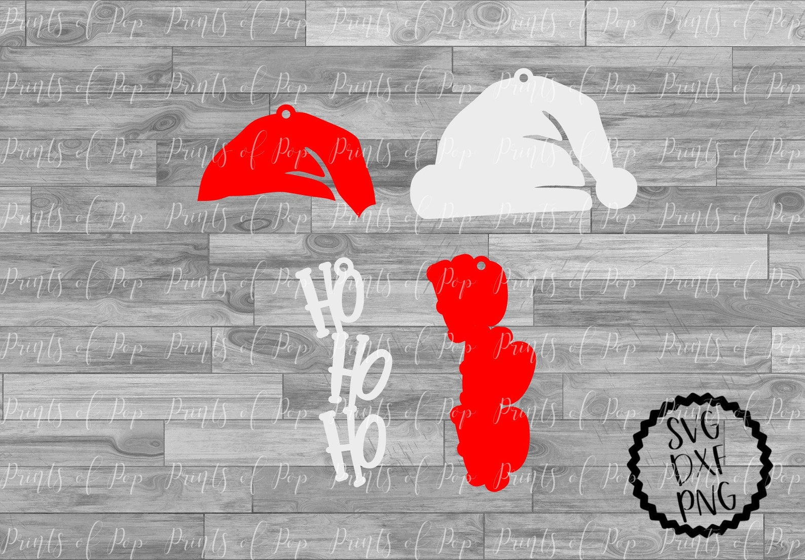 Santa Hat and Ho Ho Ho Earrings Svg, Holiday Earrings Clip Art, Svg ...