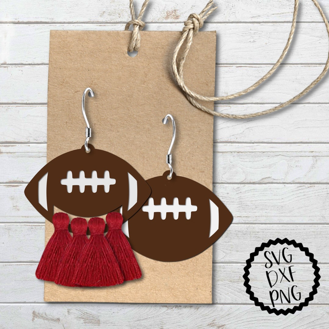 Football Earrings Svg, Football Earrings Clip Art, Football Tassel ...