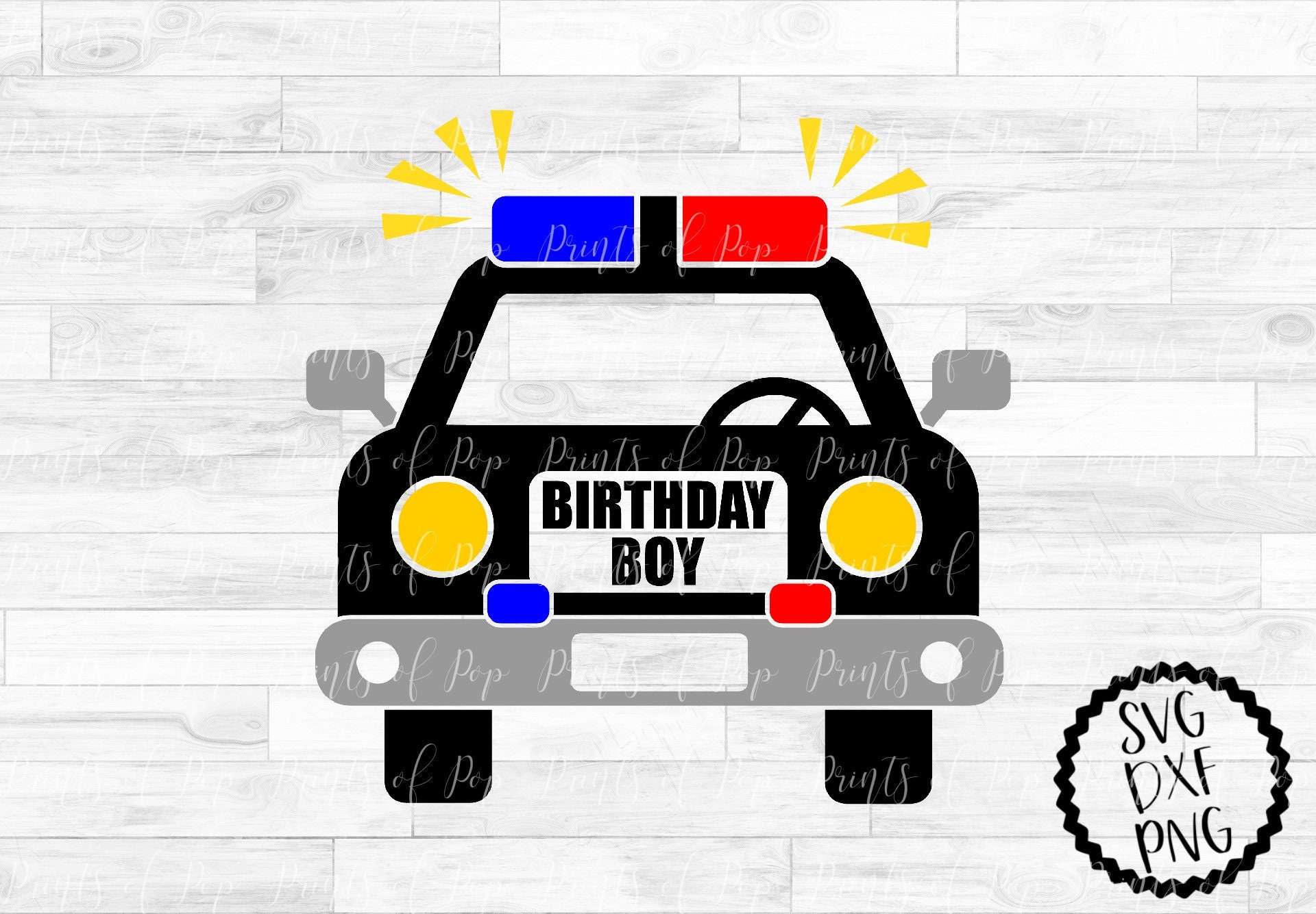 Police Car Svg Birthday Boy Clip Art Police Sublimation - Etsy