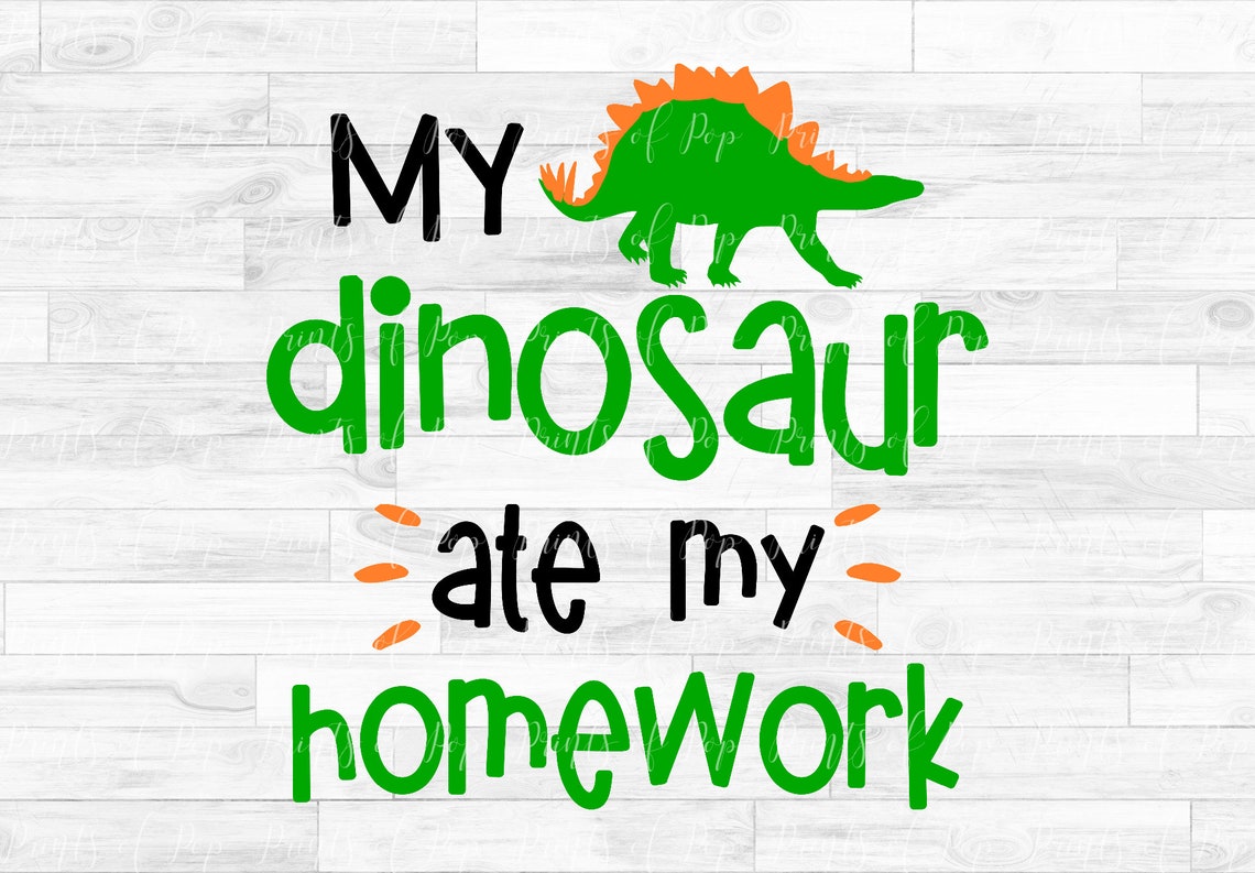 Dinosaur Svg My Dinosaur Ate My Homework Clip Art - Etsy