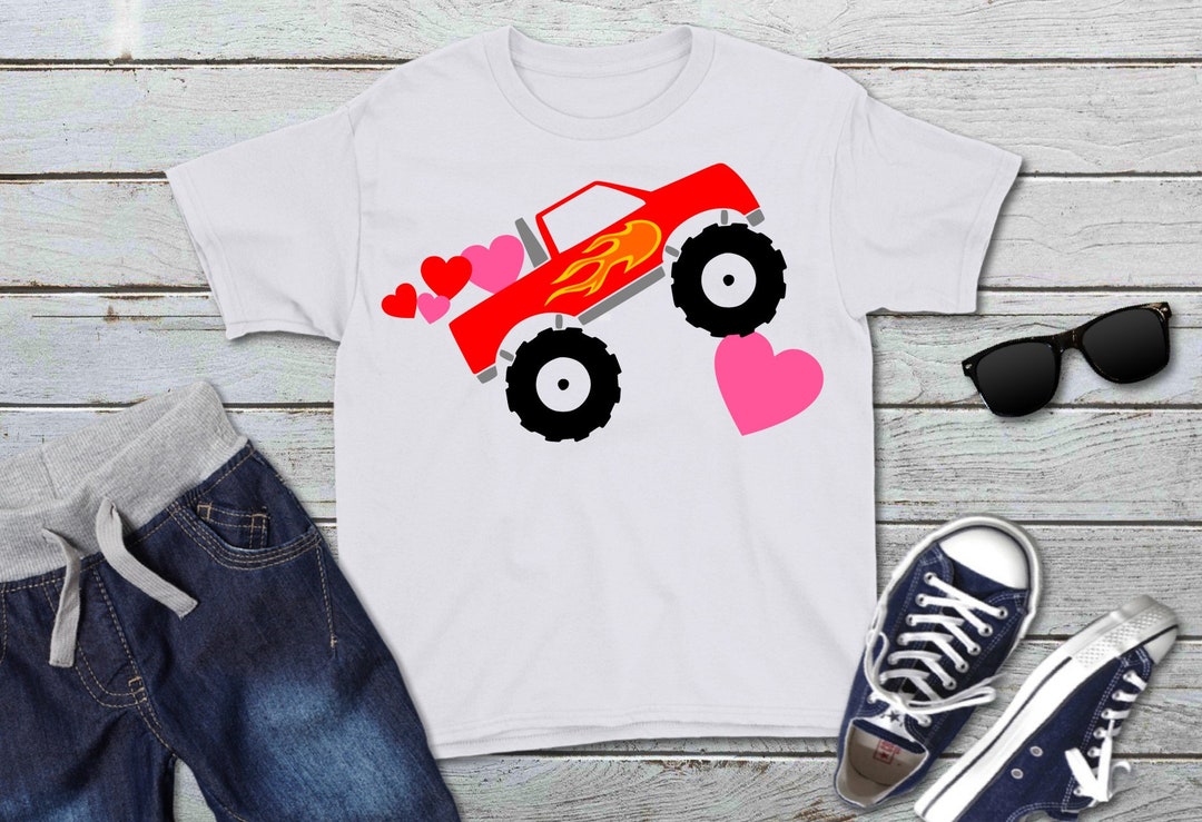 Monster Truck Svg, Valentine's Day Svg, Heart Clip Art, Sublimation ...