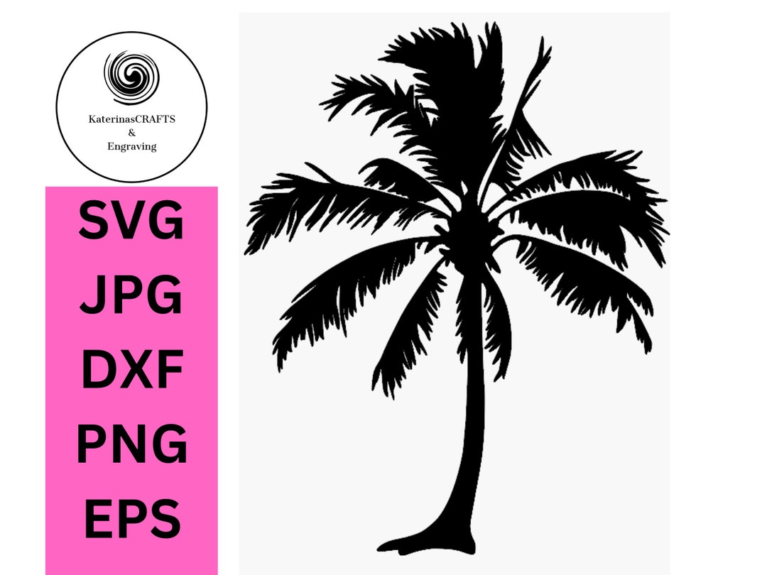 Palm Tree SVG Cut File, Single Palm Tree Silhouette Clipart, Beach ...