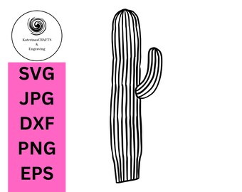 Cactus Scene Svg Bundle, Desert Landscape Svg, Dxf, Png, Jpg, Cactus ...