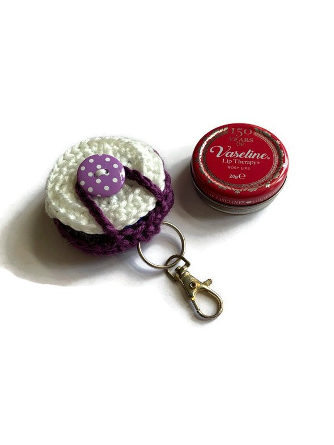 Crochet Vaseline Holder Keyring Lip Balm Holder Keyring Lip - Etsy
