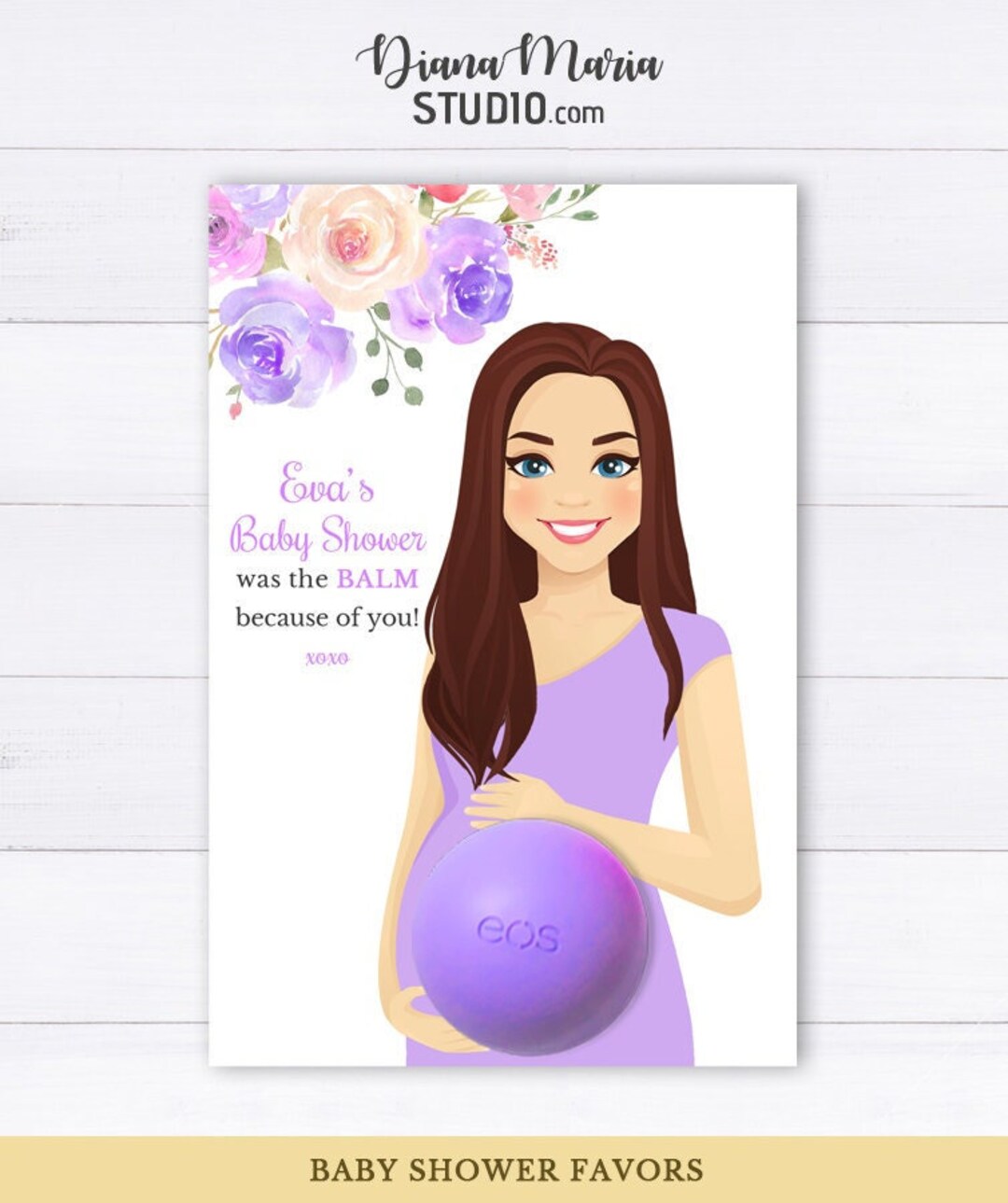 EOS Baby Shower Favors Printable Tags - Personalized Thank You Favors ...