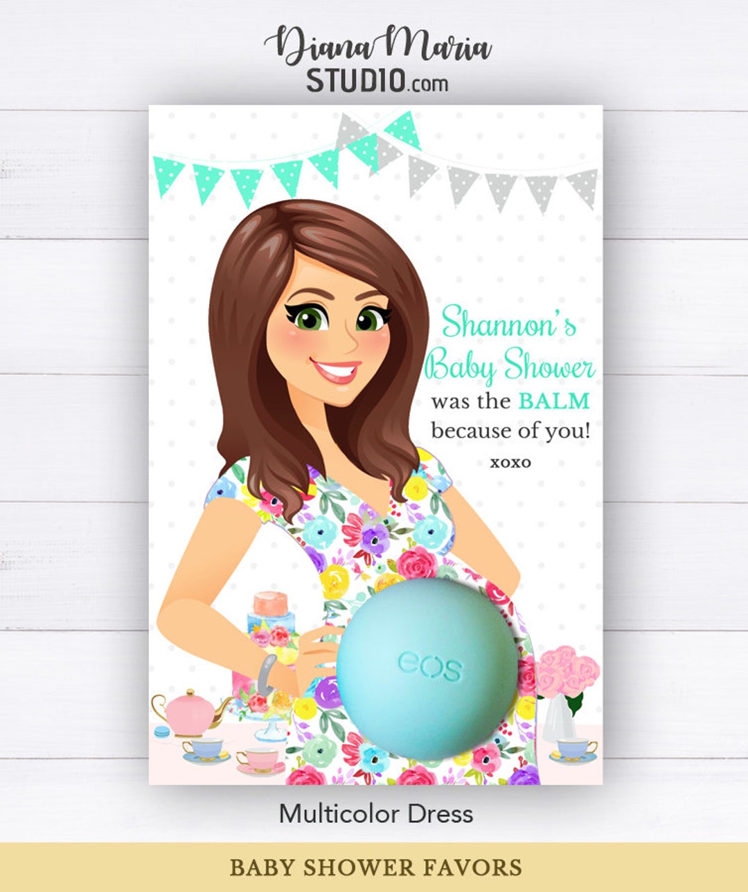 EOS Baby Shower Favors Tea Party Favors Tags for Multicolor Balm Holder ...