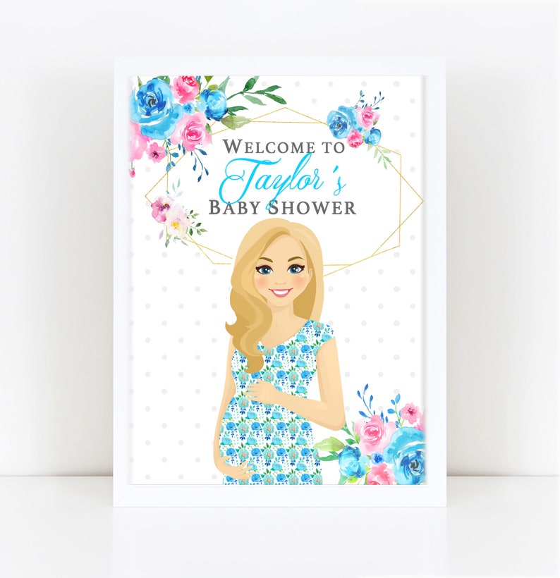 Floral Baby Shower Welcome Sign Mom to Be Clip Art Sign Baby - Etsy