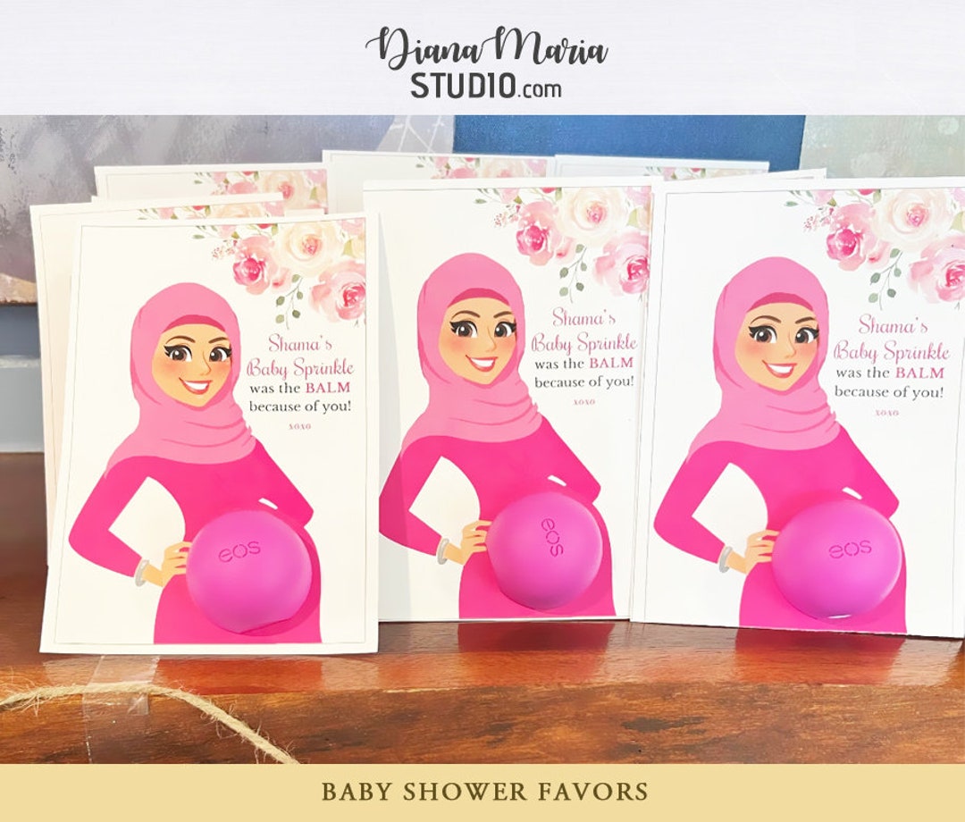 Arabic Baby Shower Favors: Muslim Mom-to-be, Hijab, EOS Balm (digital ...