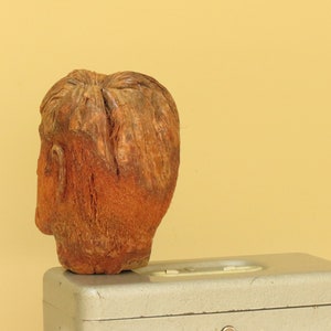 Vintage Carved Head -vintage Wooden Carved Man - Carved Coconut Head ...