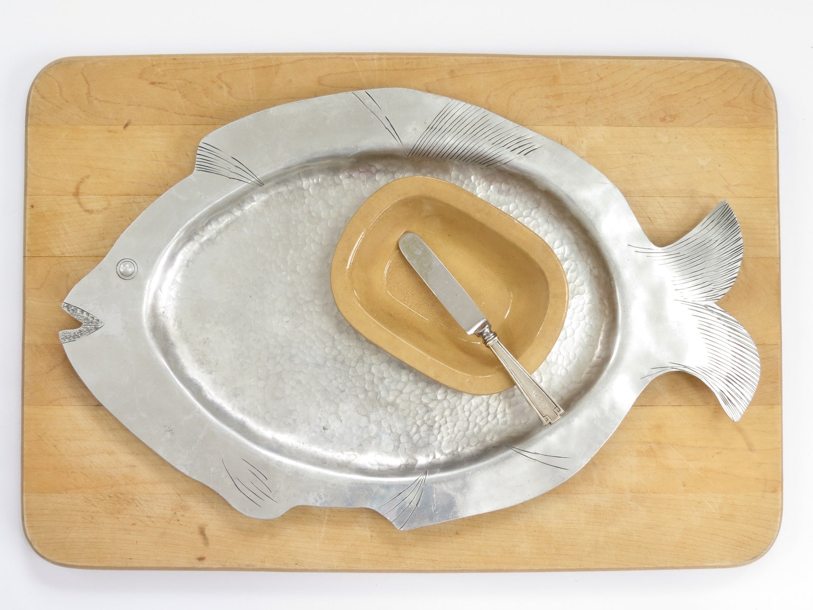 Vintage Metal Hand Made Fish Tray - Vintage Fish Decor - Mid Century ...