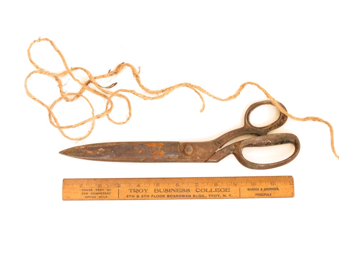 Vintage Large Scissors - Old Big Scissors - Antique Foot Long Scissors ...