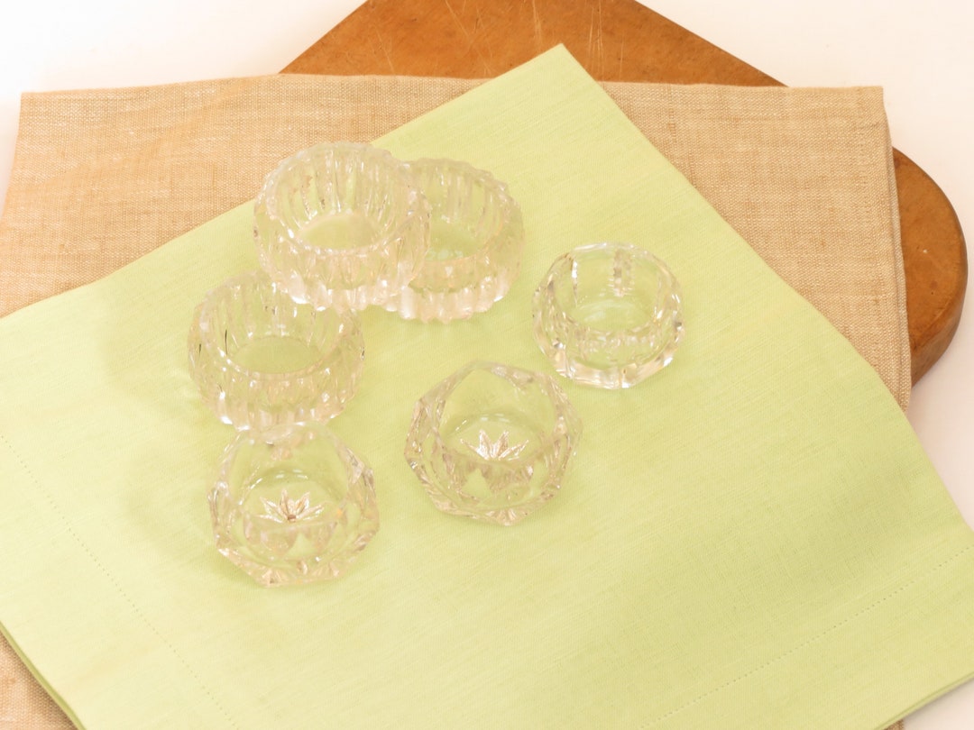 6 Antique Glass Salts - Old Glass Salt Dishes - Vintage Glass Salts ...