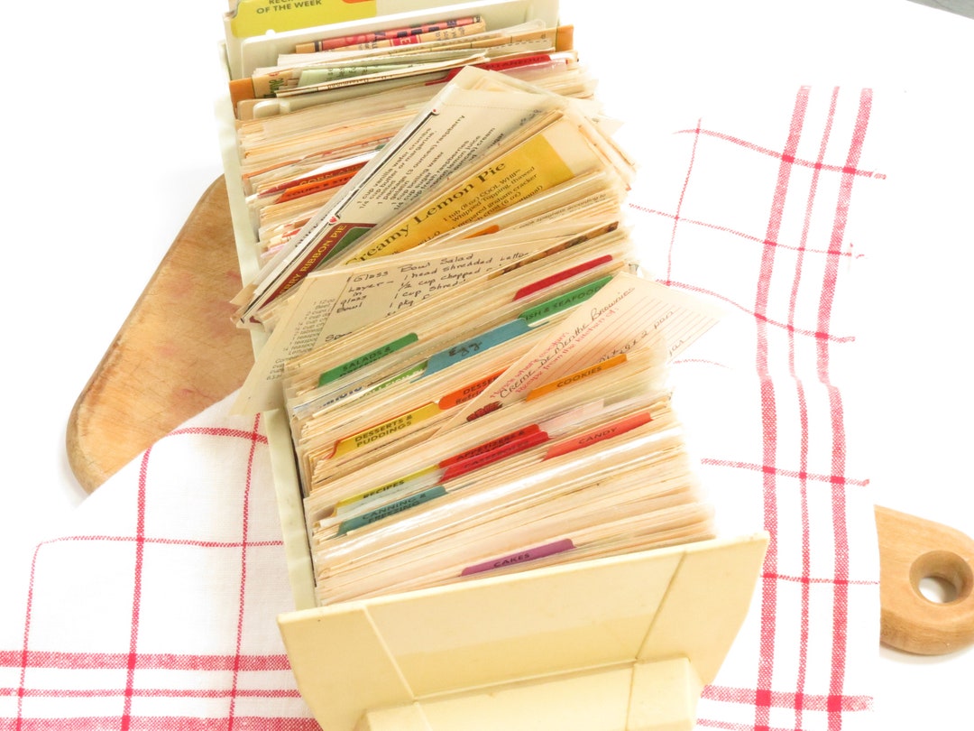 File of Vintage Recipes Handwritten Vintage Recipe File Old Recipes Old ...