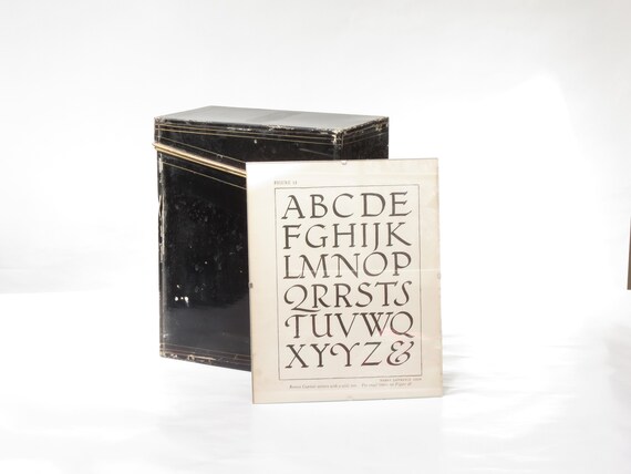 Framed Vintage Graphic Lettering Print Vintage Alphabet | Etsy