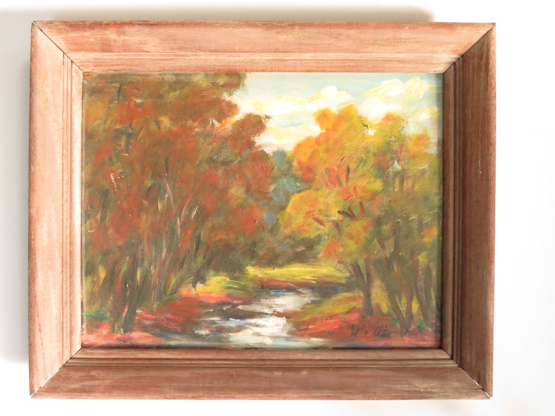 Vintage Signed Original Oil on Board Landscape Painting - Vintage ...