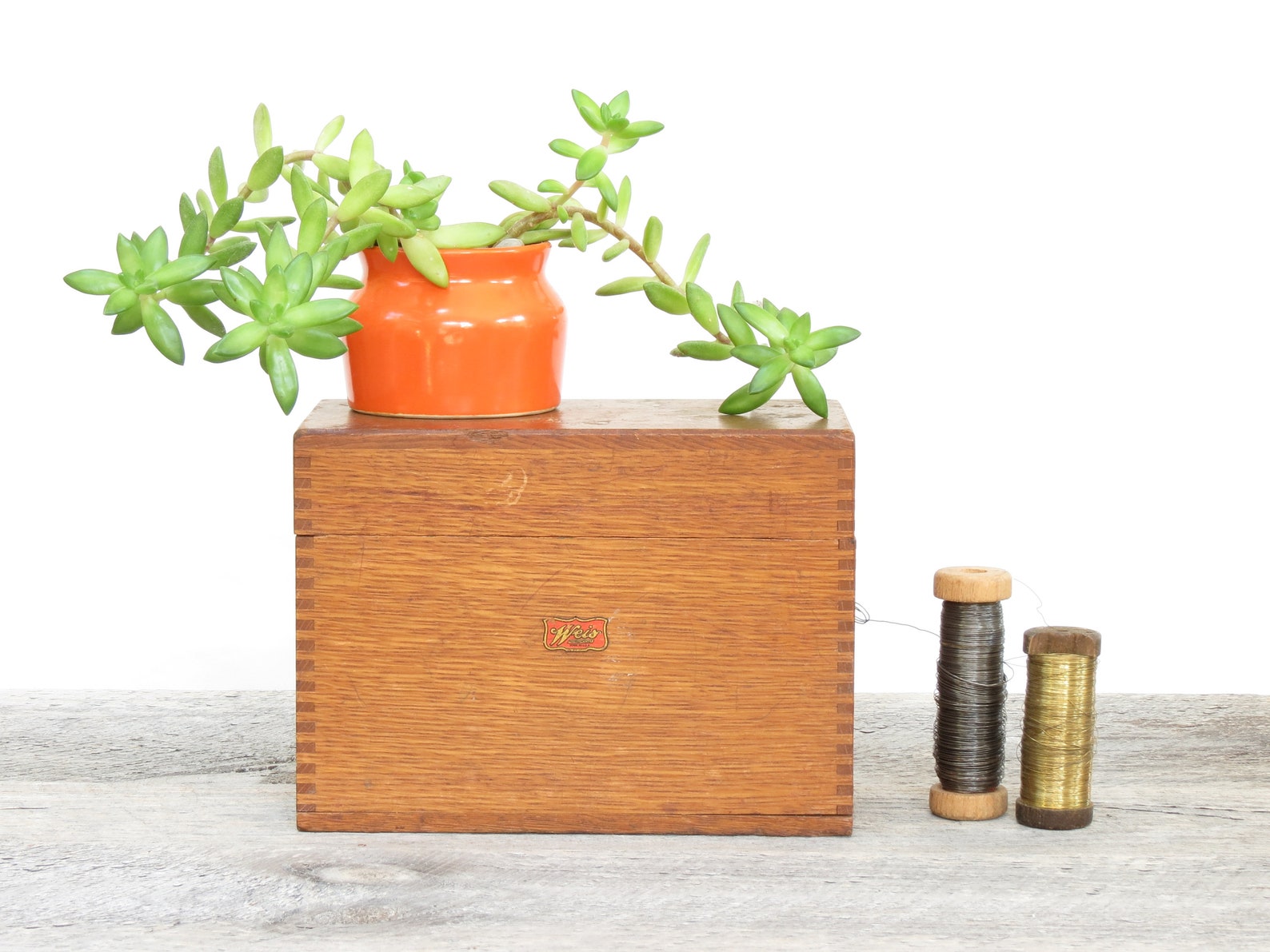 Vintage Wooden Oak Office File Box Vintage Weis Wooden Card | Etsy