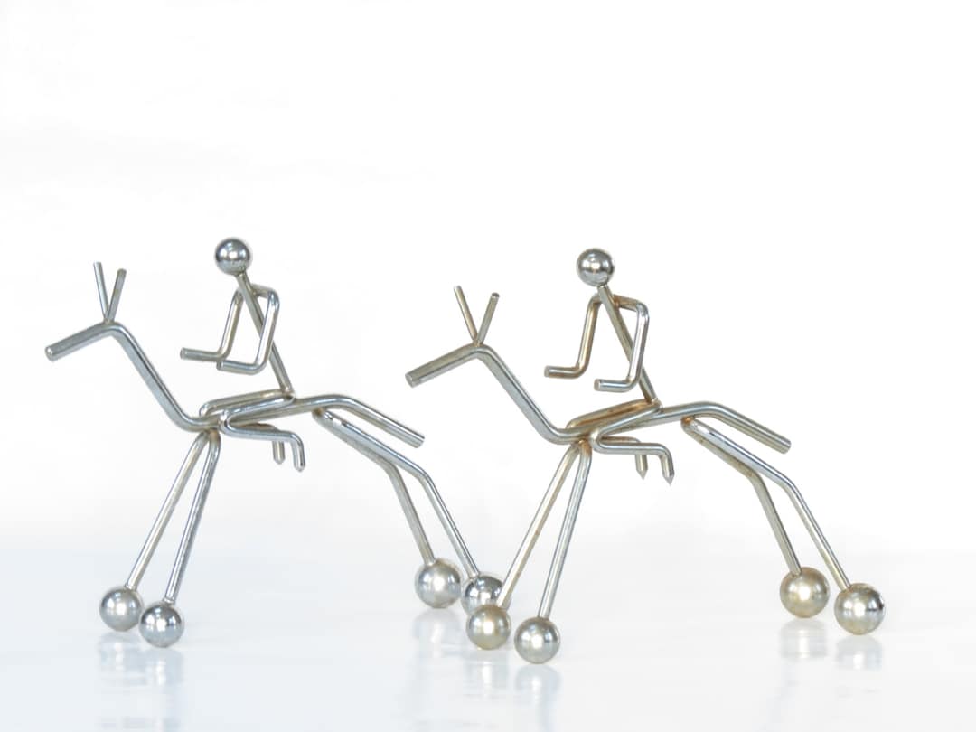 Vintage Modernist Metal Stick Figure Sculpture - Vintage Contemporary ...