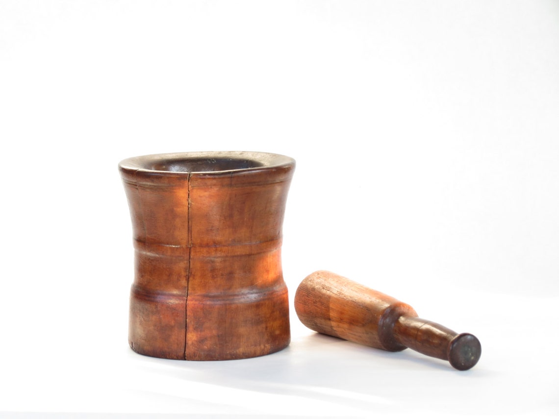 Antique Wooden Mortar and Pestle Vintage Mortar and Pestle | Etsy