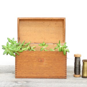 Vintage Wooden Oak Office File Box Vintage Weis Wooden Card File ...