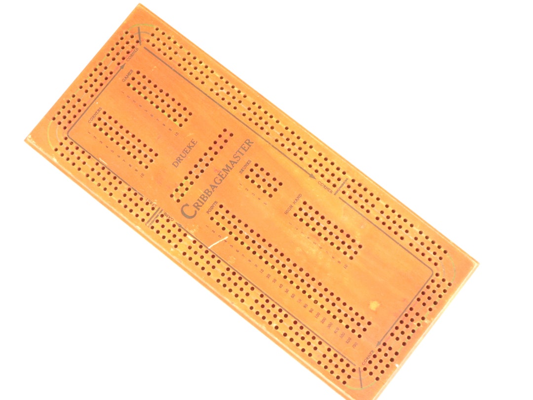 Vintage Drueke Wooden Cribbage Master Board Old Cribbage Board Vintage ...