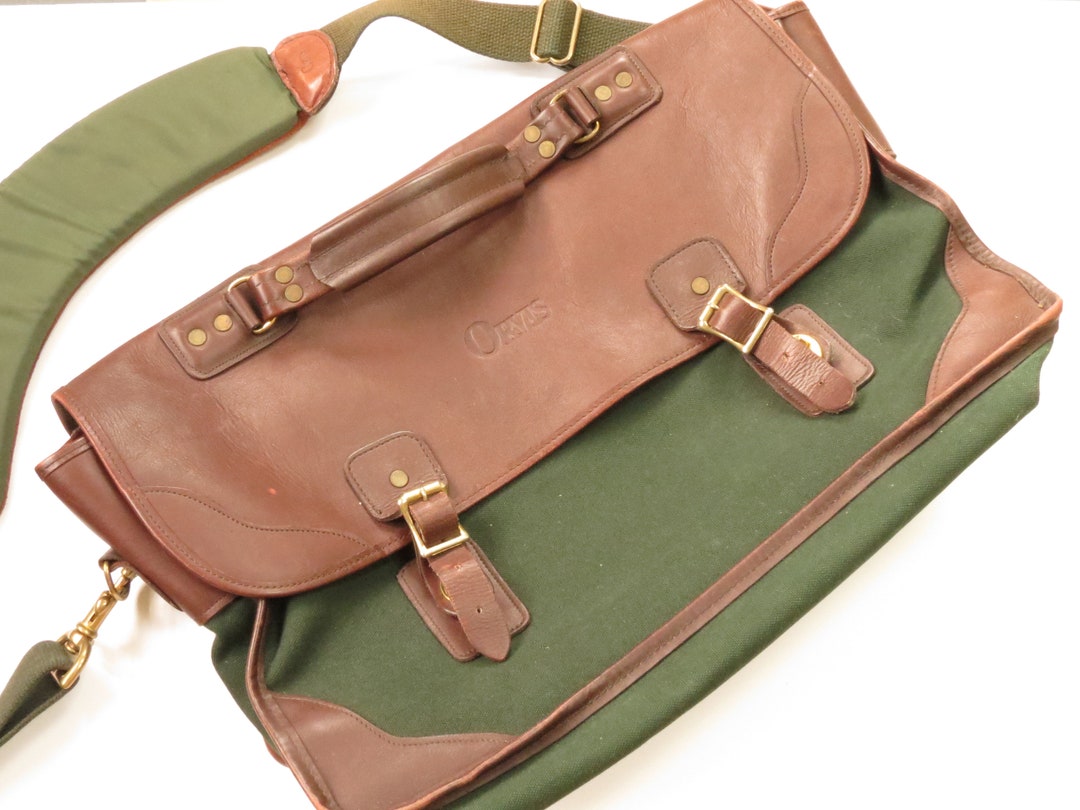 Vintage Orvis Canvas and Leather Briefcase 90's Orvis Briefcase Vintage ...