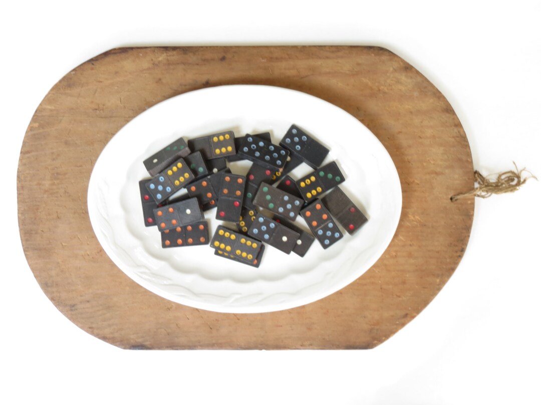 Set of Antique Rainbow Dominoes - 26 Vintage Rainbow Dominoes - 26 ...