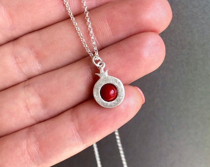 Sterling Silver Pomegranate Necklace-pendant-fruit - Etsy