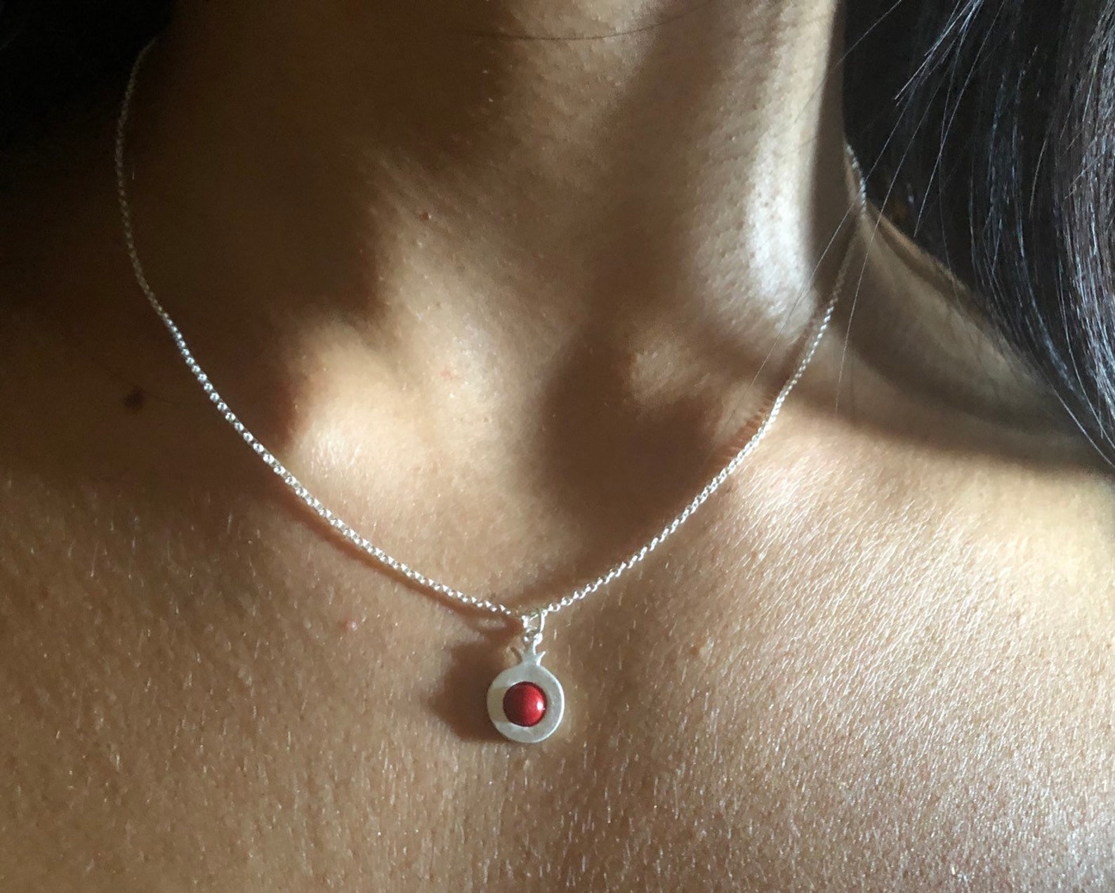 Sterling Silver Pomegranate Necklace-pendant-fruit Jewelry-bridesmaid ...