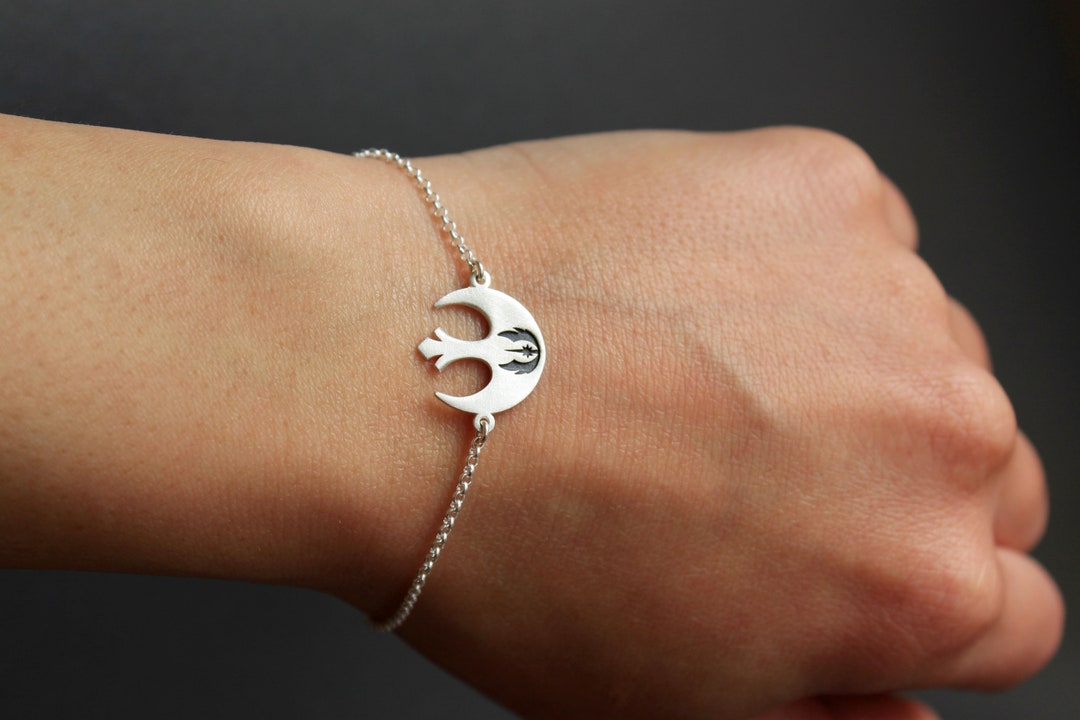 Sterling Silver 925 Star Wars Bracelet-chain Bracelet-rebel Alliance ...