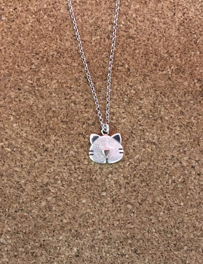 Tiny Cat Necklace-Handmade Sterling Silver-Cat Pendant-Cat | Etsy