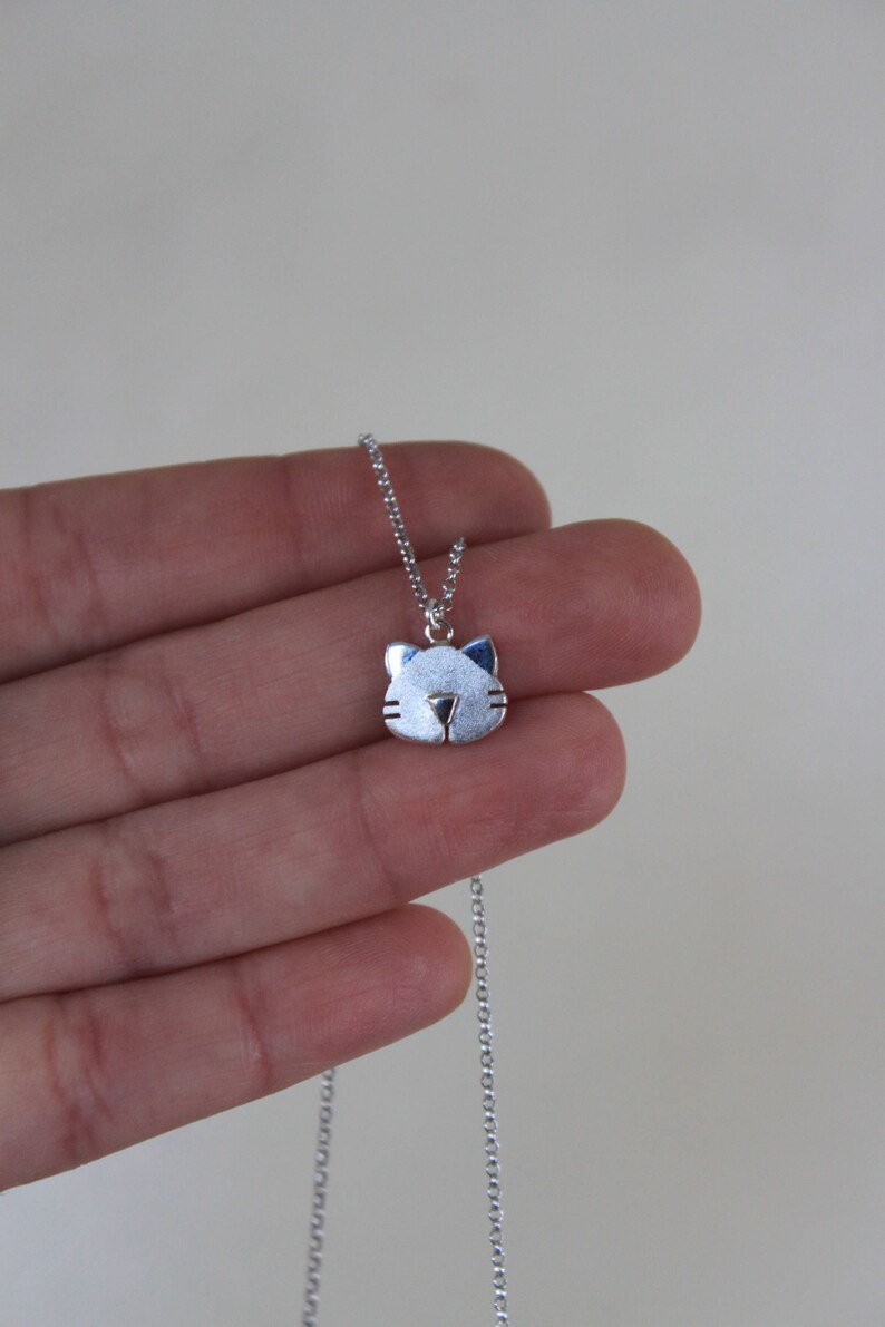 Tiny Cat Necklace-handmade Sterling Silver-cat Pendant-cat Jewellery ...